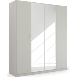 Dreht&uuml;renschrank Rauch "Kleiderschrank Schrank Garderobe Ankleide PURE BY QUADRA SPIN", grau (seidengrau), B:181cm H:210cm T:54cm, Holzwerkstoff, Schr&auml;nke, Dreht&uuml;renschrank, in puristischem Design mit Griffen in Alufarben MADE IN GERMANY