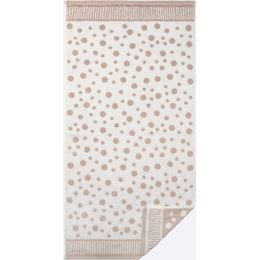 Handtuch Ross Gr. 2, wei&szlig;, sesam, gemustert, B:70cm L:140cm, 100% Baumwolle, Handt&uuml;cher