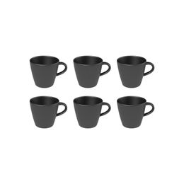 Villeroy & Boch Tasse VILLEROY & BOCH "Kaffeetasse Manufacture Rock 150 ml 6er Set schwarz", schwarz, 6 tlg., Porzellan, Trinkgef&auml;&szlig;e, Tasse