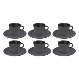 Villeroy & Boch Tasse VILLEROY & BOCH "Kaffee Set Manufacture Rock 150 ml 6er Set schwarz", schwarz, Porzellan, Trinkgef&auml;&szlig;e, Tasse