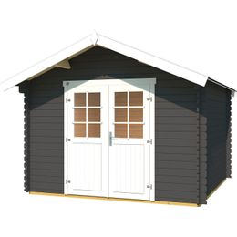 Gartenhaus Weka "209 Gr.2,5", grau (graphitgrau), ohne Fu&szlig;boden, ohne Dacheindeckung, Massivholz, Gartenh&auml;user, Gartenhaus, verschiedene Farben