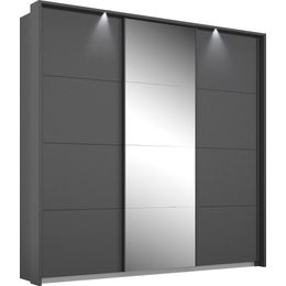 Schwebet&uuml;renschrank Rauch "Kleiderschrank Schrank Garderobe Schlafzimmerschrank Ankleide KEPAN", grau (graumetallic), B:211cm H:213cm T:64cm, Holzwerkstoff, Schr&auml;nke, Schwebet&uuml;renschrank, inkl. Schubladeneinsatz und Passepartout MADE IN GERMANY