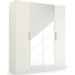 Kleiderschrank Rauch "Dreht&uuml;renschrank Schrank Garderobe Ankleide SKANDI BY QUADRA SPIN", wei&szlig; (alpinwei&szlig;), B:181cm H:210cm T:54cm, Holzwerkstoff, Schr&auml;nke, Kleiderschrank, im Landhaus-Stil mit Massivholzgriffen, vollfl&auml;chige Spiegelt&Uuml;ren