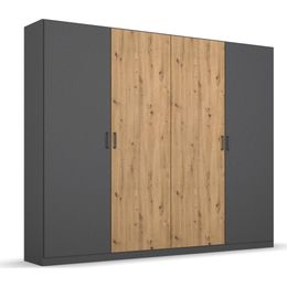 Dreht&uuml;renschrank Rauch "Miro", grau (graumetallic, eiche artisan), B:226cm H:210cm T:54cm, Holzwerkstoff, Schr&auml;nke, Dreht&uuml;renschrank, moderner Farbmix, Breiten 181-226, H&ouml;he 210 cm MADE IN GERMANY