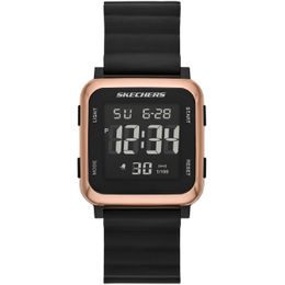 Chronograph Skechers "BECKWORTH", schwarz (schwarz, rosa), Armbanduhren, Damen, Chronograph, Quarzuhr, Armbanduhr, Damenuhr, Silikonarmband, digital, Stoppfunktion