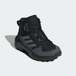 Wanderschuh adidas terrex "TERREX AX4R MID RAIN.RDY", Kinder, Gr. 34, schwarz (cschwarz, grefou, grausix), Synthetik, Textil, Schuhe Wanderschuh, wasserdicht