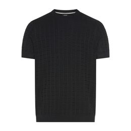 JOOP! Kurzarmpullover JOOP "Theor", Herren, Gr. L, dunkelblau, Strick, Obermaterial: 50% Polyacryl, 50% Viskose, unifarben, normal normal, Rundhals, Pullover