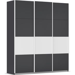 Schwebet&uuml;renschrank Rauch "Kleiderschrank Schrank Garderobe Ankleide Schlafzimmerschrank CORTONA", grau (graumetallic, alpinwei&szlig;), B:203cm H:229cm T:62cm, Holzwerkstoff, Schr&auml;nke, Schwebet&uuml;renschrank, inkl. Inneneinteilung, 2 Stoffboxen extra Einlegeb&ouml;den MADE IN GERMANY