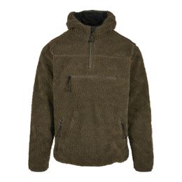 Anorak Brandit "Brandit Herren Teddyfleece Worker Pullover", Herren, Gr. S, olive, 100% Polyester, unifarben, normal, ohne Ausschnitt, Jacken