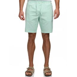 Shorts INDICODE "INCordy Shorts", Herren, Gr. L, N-Gr, queit wave, Web, Obermaterial: 55% Leinen, 45% Baumwolle, unifarben, regular fit knielang, Hosen Shorts