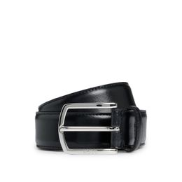 Lederg&uuml;rtel BOSS "Claus-Tx-St_Sz35", Herren, Gr. 11,5, schwarz (schwarz 001), Leder, unifarben, G&uuml;rtel Lederg&uuml;rtel, mit Logo-Gravur am Verschluss