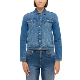 Outdoorjacke Mustang "Damen Style Santa Rosa Denim Jacket", Damen, Gr. M, mittelblau, Denim/Jeans, 99% Baumwolle, 1% Elasthan, unifarben, regular fit, Jacken Outdoorjacke