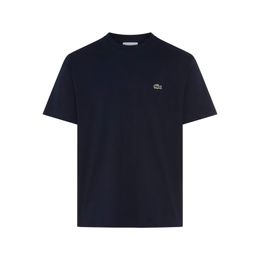T-Shirt Lacoste, Damen, Gr. 3, marine, Jersey, Obermaterial: 100% Baumwolle, unifarben, regular fit normal, Rundhals, abgesteppte Kante, Shirts T-Shirt, Rundhalsausschnitt, Jersey-Qualit&auml;t aus reiner Baumwolle