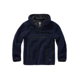Anorak Brandit "Brandit Herren Teddyfleece Worker Pullover", Herren, Gr. 4XL, navy, 100% Polyester, unifarben, normal, ohne Ausschnitt, Jacken