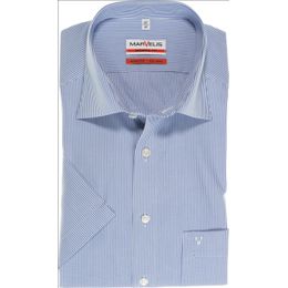 Kurzarmhemd MARVELIS, Herren, Gr. 39, N-Gr, blau, Web, Obermaterial: 100% Baumwolle, tailliert normal, Hemden, Businesshemd, Kentkragen, modern fit