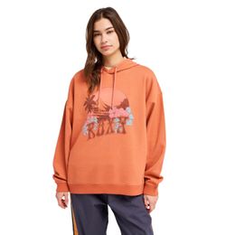 Hoodie Roxy "Lineup Oversized", Damen, Gr. L, apricot brandy, Obermaterial: 55% Walkfrottier, 25% Walkfrottier, 20% Microfaser;, Sweatshirts Hoodie
