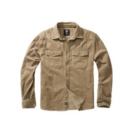 Langarmhemd Brandit "Brandit Herren Corduroy Classic Shirt Long Sleeve", Herren, Gr. 4XL, US-Gr&ouml;&szlig;en, camel, 100% Baumwolle, unifarben, normal, Hemden