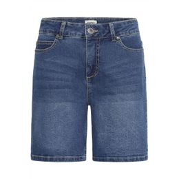 Jeansshorts oxmo "Shorts OXMira", Damen, Gr. 38, N-Gr, blau (mid blau denim), Obermaterial: 99% Baumwolle CO. 1% Elasthan EL., Jeans Jeansshorts