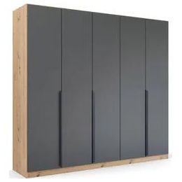Dreht&uuml;renschrank Rauch "Kleiderschrank Schrank Garderobe Ankleide DARK&WOOD BY QUADRA SPIN", braun (eiche artisan, grau metallic), B:226cm H:210cm T:54cm, Holzwerkstoff, Schr&auml;nke, Dreht&uuml;renschrank, im Industrial Style mit Metallgriffstangen
