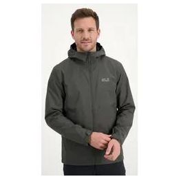 Regenjacke Jack Wolfskin "OUTROVERT 2L JKT M", Herren, Gr. XXXL (60), flint, Web, Obermaterial: 100% Polyester. Futter: 100% Polyester, unifarben, Basic normal, mit verstellbarem Klettverschluss, Jacken Regenjacke, wasserdicht, atmungsaktiv, &Uuml;bergangsjacke