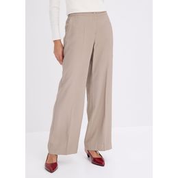 bonprix Leichte Marlenehose mit Viskose, braun, Gr.48, elegante Hose mit weitem Bein