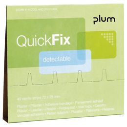 Plum Pflaster-Nachf&uuml;llpackung QuickFix, Detectable, VE 6 &agrave; 45 Stk, HxB 72 x 25 mm