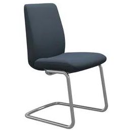 Polsterstuhl stressless "Laurel", blau (blau dinamica, schwarz matt), B:53cm H:92cm T:59cm, Microfaser DINAMICA (88% Polyester, 12% Polyurethan), St&uuml;hle, Polsterstuhl, Low Back, Gr&ouml;&szlig;e L, mit Beinen aus Stahl in Schwarz matt