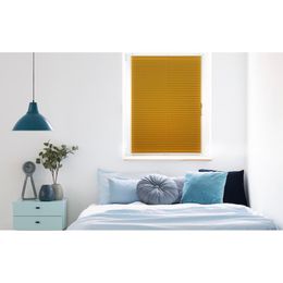 mydeco Plissee &raquo;Free&laquo; Lichtschutz ohne Bohren verspannt gelb Obermaterial: 100% Polyester 130cm, zweiseitig verschiebbar, 120cm