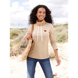 WITT Damen Langarmshirt mit halsfernem Rollkragen, camel-ecru, Gr&ouml;&szlig;e 36
