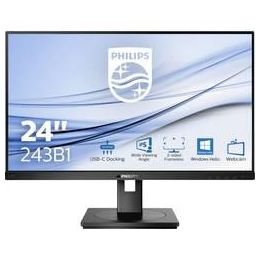 Philips Monitore 243B1 LCD-Monitor EEK E (A - G) 61 cm (24 Zoll) 1920 x 1080 Pixel 16:9 4 ms RJ45, Kopfh&ouml;rer-Buchse, Audio-Line-in IPS LED