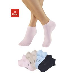 Bench. Sneakersocken mehrfarbig Gr. 35-38 f&uuml;r Damen. Mit Logoschriftzug. Elastisch. Nachhaltig.