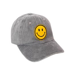 Baseball Cap Zwillingsherz "Face", Damen, grau, Obermaterial: 100% Baumwolle, Caps Baseball Cap, mit fr&ouml;hlichem Patch, justierbar