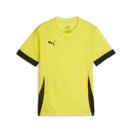 Fu&szlig;balltrikot Puma "TEAMGOAL MATCHDAY JERSEY JR", Kinder, Gr. 140, fluro gelb pes, Puma schwarz, Puma schwarz, Interlock, Obermaterial: 100% Polyester, unifarben, regular fit normal, Rundhals, Trikots Fu&szlig;balltrikot, f&uuml;r Jugendliche, Fu&szlig;ball, Kurzarm, sportlicher Stil, aus Polyester