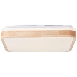 Brilliant LED Deckenleuchte "Tumeo", wei&szlig; (holz hell, wei&szlig;), H: 8cm, Leuchten, 40 x 40 cm, 2400 lm, Metall/Holz, holz hell/wei&szlig;, LED Deckenleuchte