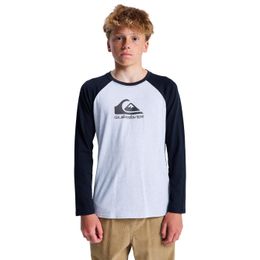 Langarmshirt Quiksilver "Ev Omni Logo Raglan", Jungen, Gr. 16, athletic heather, Obermaterial: 100% Walkfrottier;, Shirts Langarmshirt