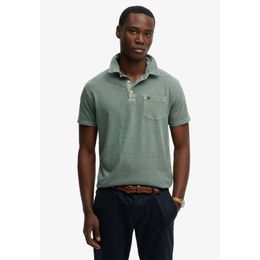 Poloshirt Superdry "CLASSIC COTTON LINEN POLO", Herren, Gr. XL, olive branch gr&uuml;n, Single Jersey, Obermaterial: 80% Baumwolle, 20% Leinen, unifarben, slim fit normal, Rundhals, Shirts Poloshirt, aus tollem Baumwoll-Leinen-Mischgewebe