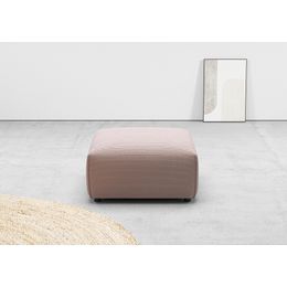 Hocker Home Affaire "Glimminge auch in Breitcord, Feincord und Easy care-Bezug", rosa, H:71cm T:80cm, 12% Polyacryl, 88% Polyester, Hocker, Hocker, passend zur Serie "Glimminge"