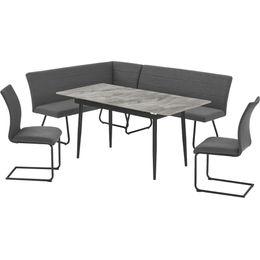 Eckbankgruppe OTTO HOME "Stevian", anthrazite, anthrazite, Struktur (100% Polyester), Bank Recamiere rechts, FSC-zertifizierter Holzwerkstoff, Keramik, Metall, Polyester, Polywood, Sitzm&ouml;bel-Sets, Eckbankgruppe, Holz, Strukturstoffbezug, Freischwingerst&uuml;hle, gesteppten B&auml;nken