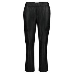 Schlupfhose Cartoon "Schlupfhose mit aufgesetzten Taschen", Damen, Gr. 36, EURO, schwarz, Obermaterial: 50% Polyurethan PU. 50% Viskose CV., Hosen Schlupfhose