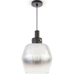 Paco Home Pendelleuchte "DANA", schwarz, &Oslash; 19cm H: 26,8cm, Leuchten, Pendelleuchte Wohnzimmer Glas Esszimmer Modern Industrial Bar E27, Pendelleuchte