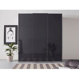 Schwebet&uuml;renschrank Rauch "Kleiderschrank Schrank Garderobe W&auml;scheschrank Ankleide OTELI", grau (graumetallic, effektgrau hochglanz), B:203cm H:229cm T:68cm, Holzwerkstoff, Schr&auml;nke, Schwebet&uuml;renschrank, schlichte Dekor- oder Hochglanz-Front, viel Stauraum MADE IN GERMANY