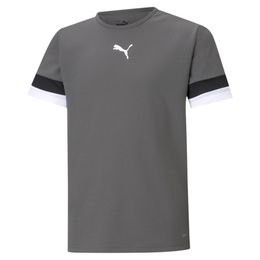 Fu&szlig;balltrikot Puma "TEAMRISE JERSEY JR", Kinder, Gr. 164, smoked pearl, Puma schwarz, Puma wei&szlig;, Netz, Obermaterial: 100% Polyester, unifarben, slim fit normal, Rundhals, Trikots Fu&szlig;balltrikot, Fu&szlig;ball, Kurzarm, mit Rundhalsausschnitt, mit DryCELL Technologie