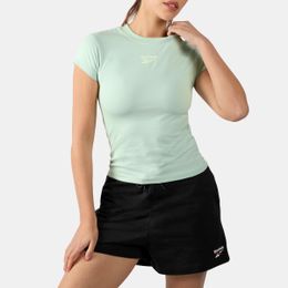 T-Shirt Reebok "ID CAP SLEEVE T-SHIRT", Damen, Gr. L, tranquil tea, Obermaterial: 95% Baumwolle, 5% Elasthan, Shirts T-Shirt, bequemer Schnitt, f&uuml;r sportliche Aktivit&auml;ten und Freizeit