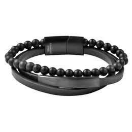 Adelia&acute;s Lederarmband ADELIA&acute;S "Unisex Armband &iquest; Lederarmband aus Leder mit Onyx 21 cm" Gr. 21, schwarz, Armb&auml;nder, Damen, Blacklist, Lederarmband