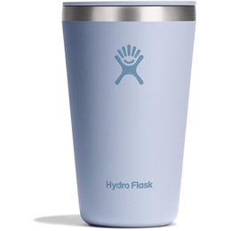 Thermobecher Hydro Flask "16 OZ All Around Tumbler Press-In Lid", blau (surf), B:8,64cm H:15,49cm &Oslash;:8,64cm, Edelstahl, Trinkgef&auml;&szlig;e, Thermobecher, Hochwertiger 18/8 Edelstahl