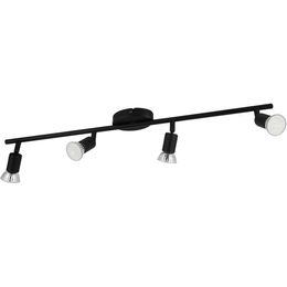 Eglo Deckenspot "BUZZ-LED Spotlampe - Stahl - GU10 - 4X2,8W - IP20", schwarz, 4, 1 Stk., Leuchten, Wandleuchte, Wandspot, schwenkbar, Strahler, L68,5 x B6,5 cm, Deckenspot