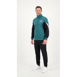 Trainingsanzug Puma "ESS BLOCK POLY SUIT", Damen, Gr. L, emerald ice, Trikot, Obermaterial: 100% Polyester, regular fit, Sportanz&uuml;ge Trainingsanzug, ohne Kapuze, Regular Fit, pflegeleicht