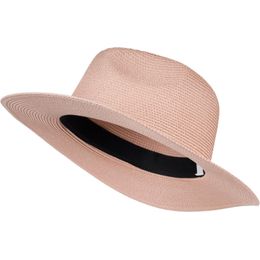 Sonnenhut styleBREAKER "Panama Strohhut - Knautschhut", Herren, rosa (rose), Obermaterial: 100% Papierstroh PAS., Modisch, H&uuml;te Sonnenhut