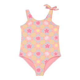 Badeanzug Roxy "Check", Kinder, Gr. 2(84-92cm), plumeria hippie hour diagonal, Recycling-Polyester, Badeanz&uuml;ge Badeanzug