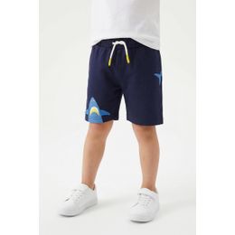 Sweatbermudas Blue Seven, Jungen, Gr. 128, N-Gr, ultramarin, Sweatware, Obermaterial: 100% Baumwolle, bedruckt, unifarben, Basic kniefrei, Hosen Sweatbermudas